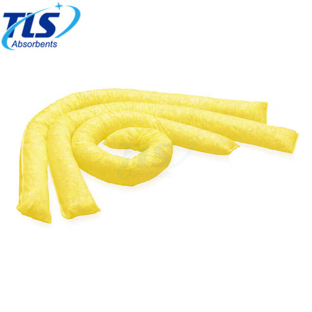 165L Absorbency Chemical Sorbent Mini-booms Yellow Spill Absorbent ...